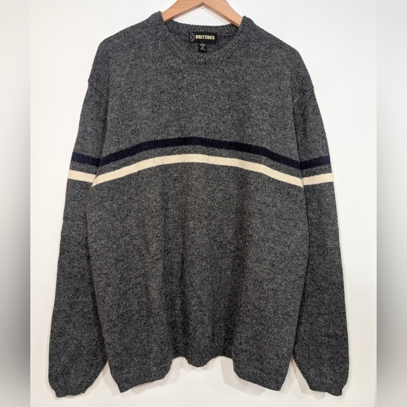 Britches | Sweaters | Britches Mens Xl Gray Crewneck Shetland Wool ...